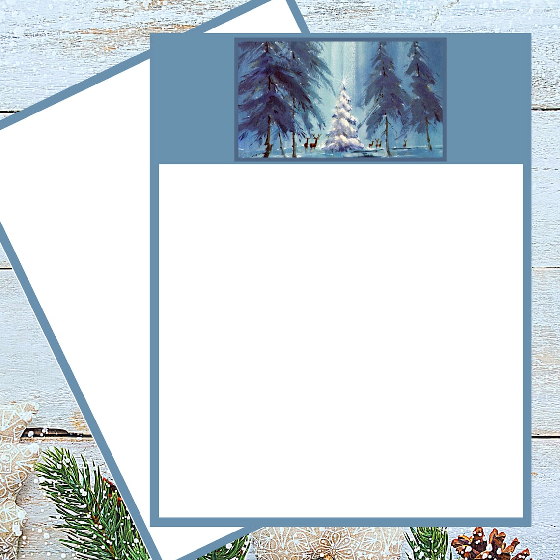 Printable Christmas Stationery Digital Download 2 Pages - Etsy