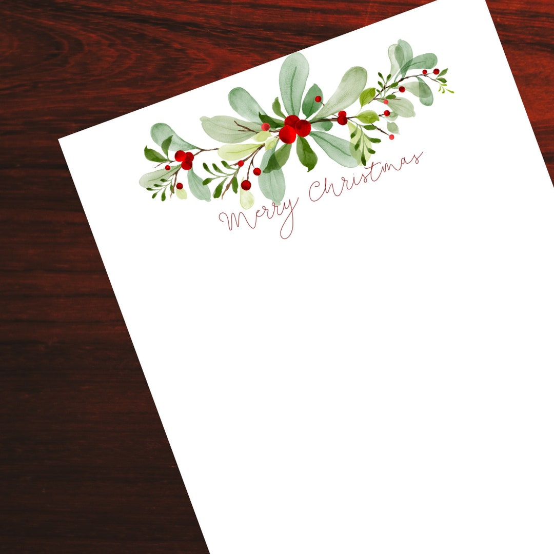 Printable Christmas Stationery Digital Download 8.5x11 Instant Editable ...