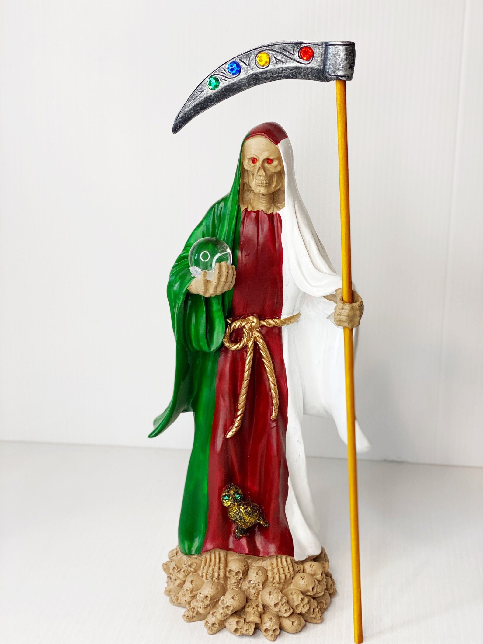 Mexican Flag Colors Holy Death Santa Muerte 14.5 Fixed Curada | Etsy