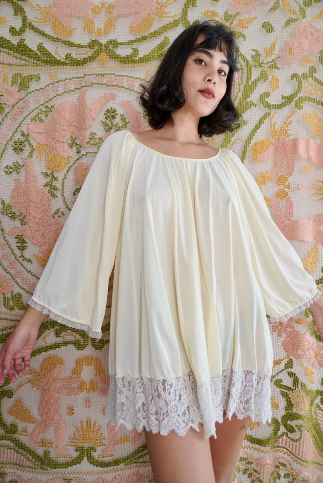 Vintage Claire Sandra for Lucie Ann Pale Yellow Lace Mini, S-M - Etsy