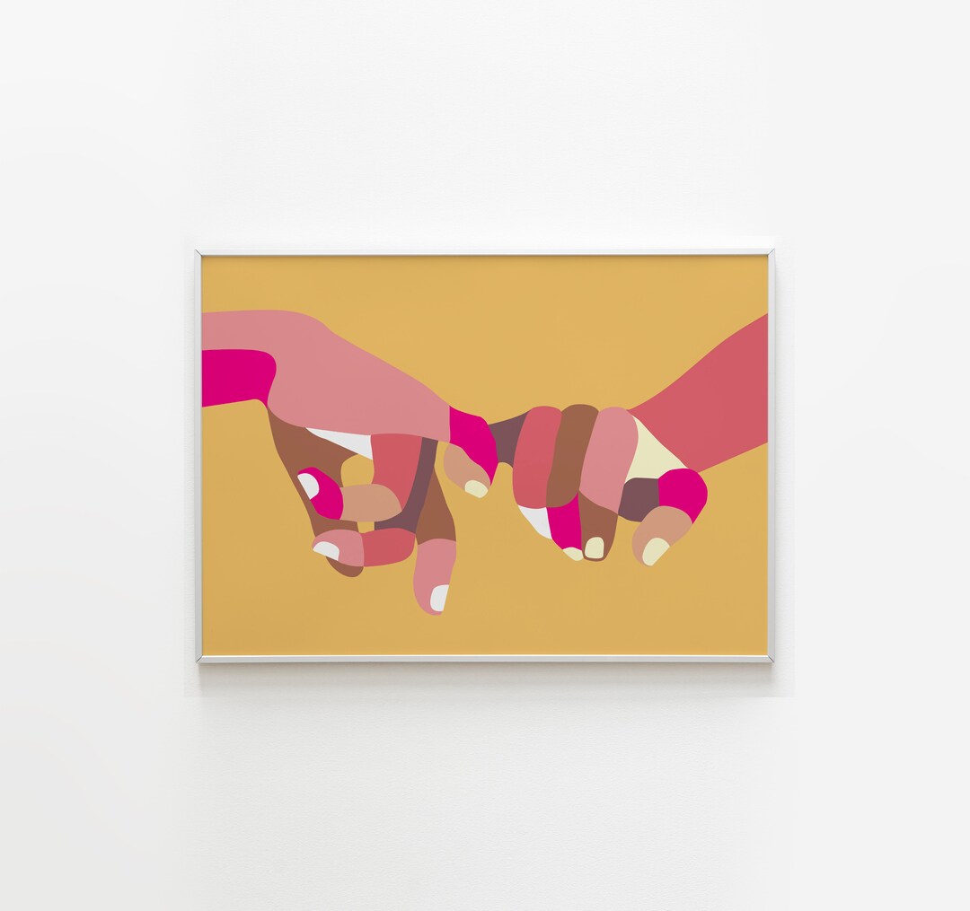 Pinky Promise Wall Art Digital Download, Best Friend Birthday Gifts for ...
