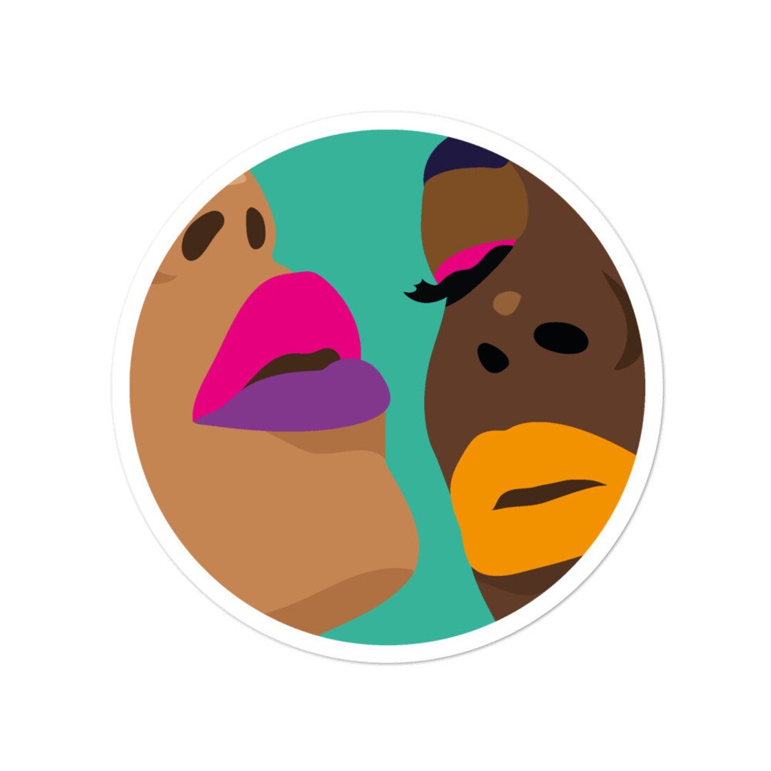Lippen Aufkleber, schwarze Frau Sticker, MacBook Sticker, Laptop ...