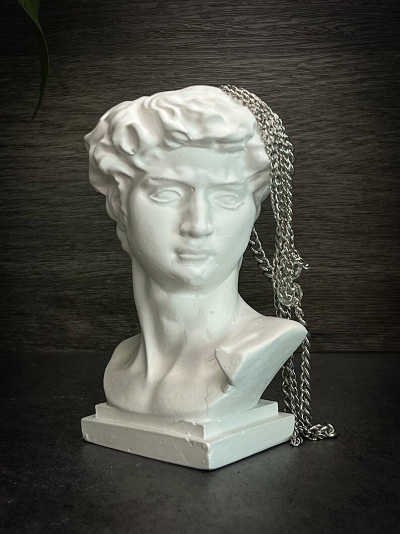 Cement David Head Bust: Makeup Brush Holder, Desk Organizer - Etsy