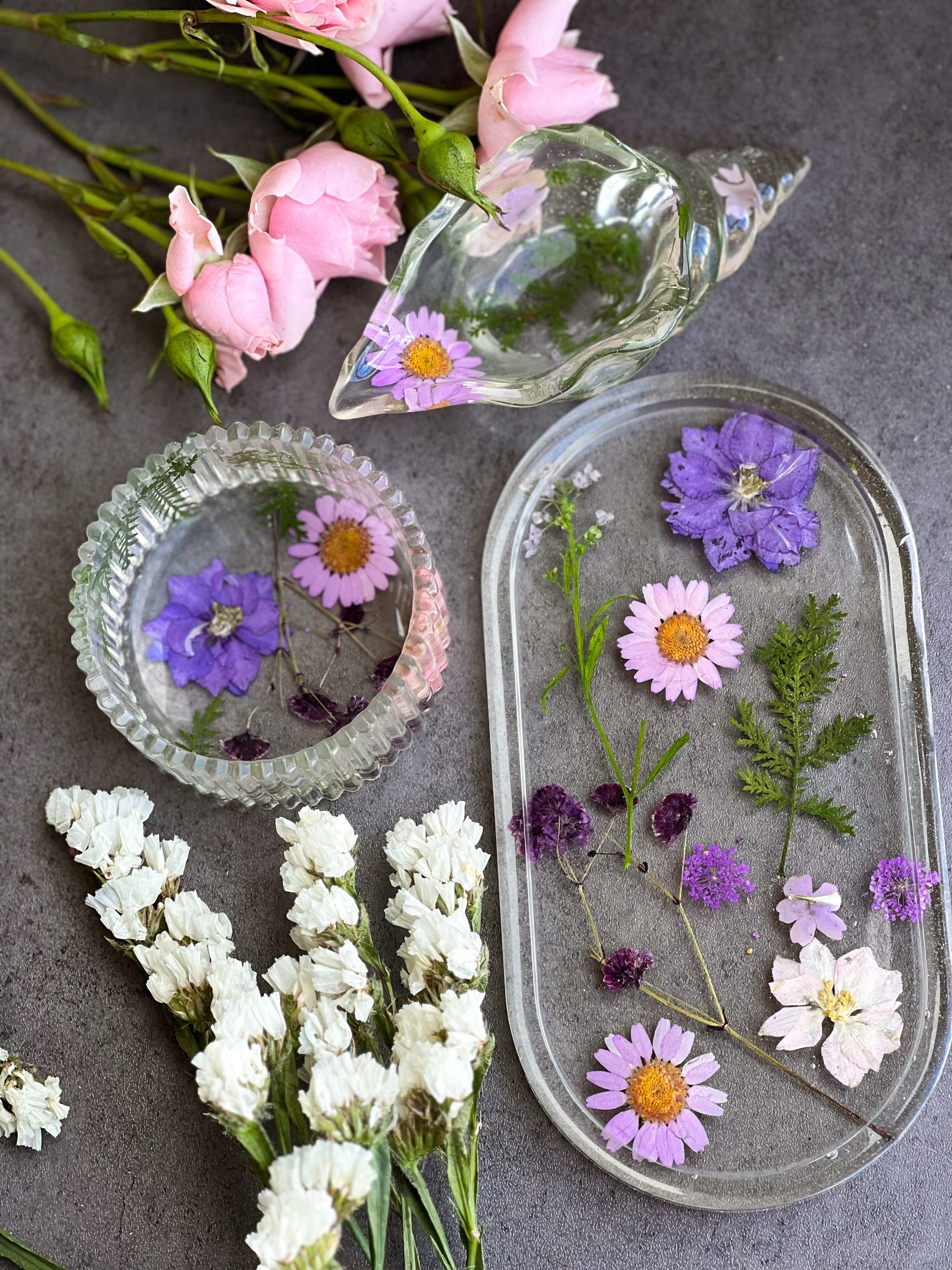 Dried Flower Dish Floral Dish Pressed Flower Dish Jewelry - Etsy