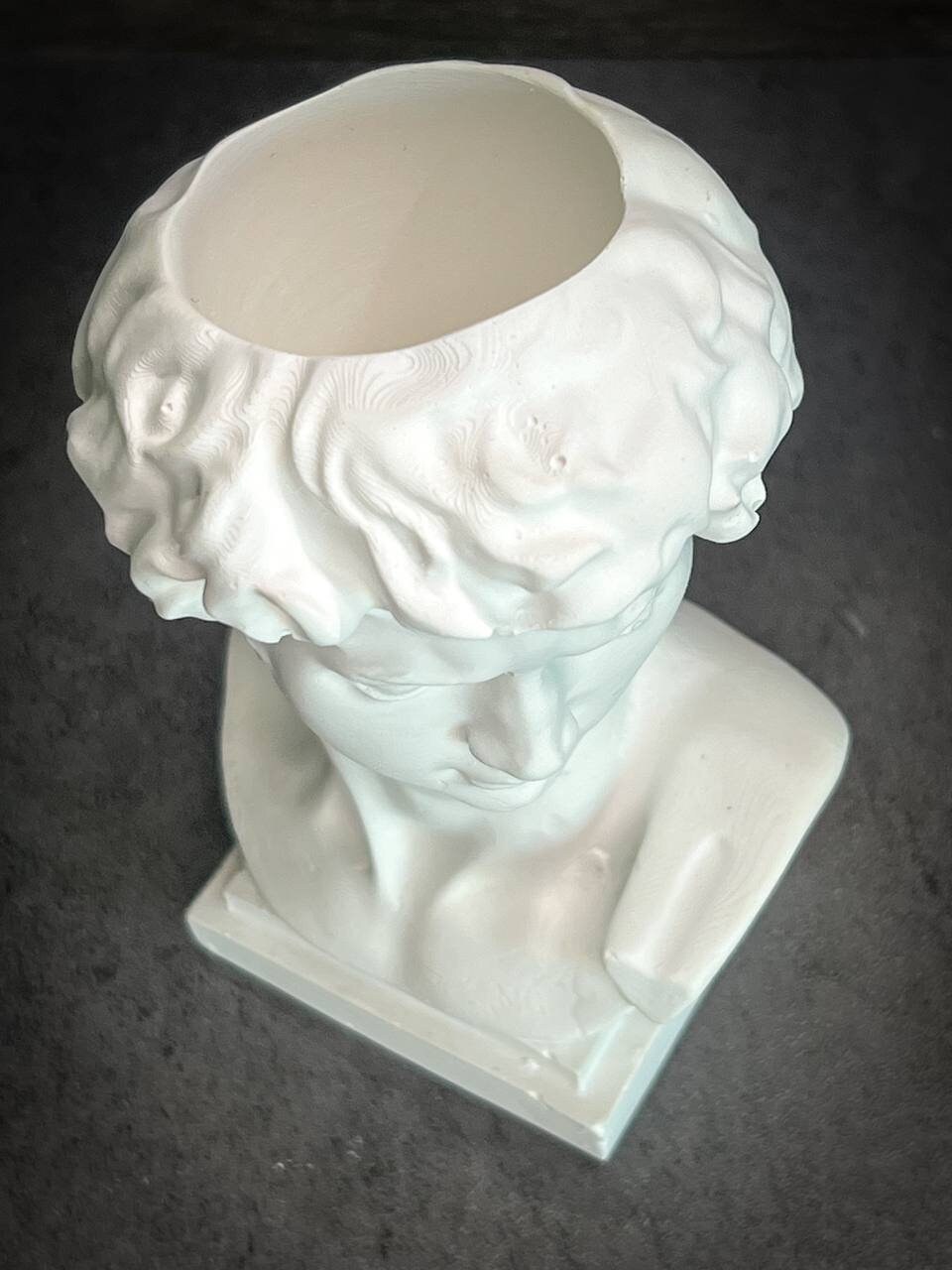 Cement David Head Bust: Makeup Brush Holder, Desk Organizer - Etsy