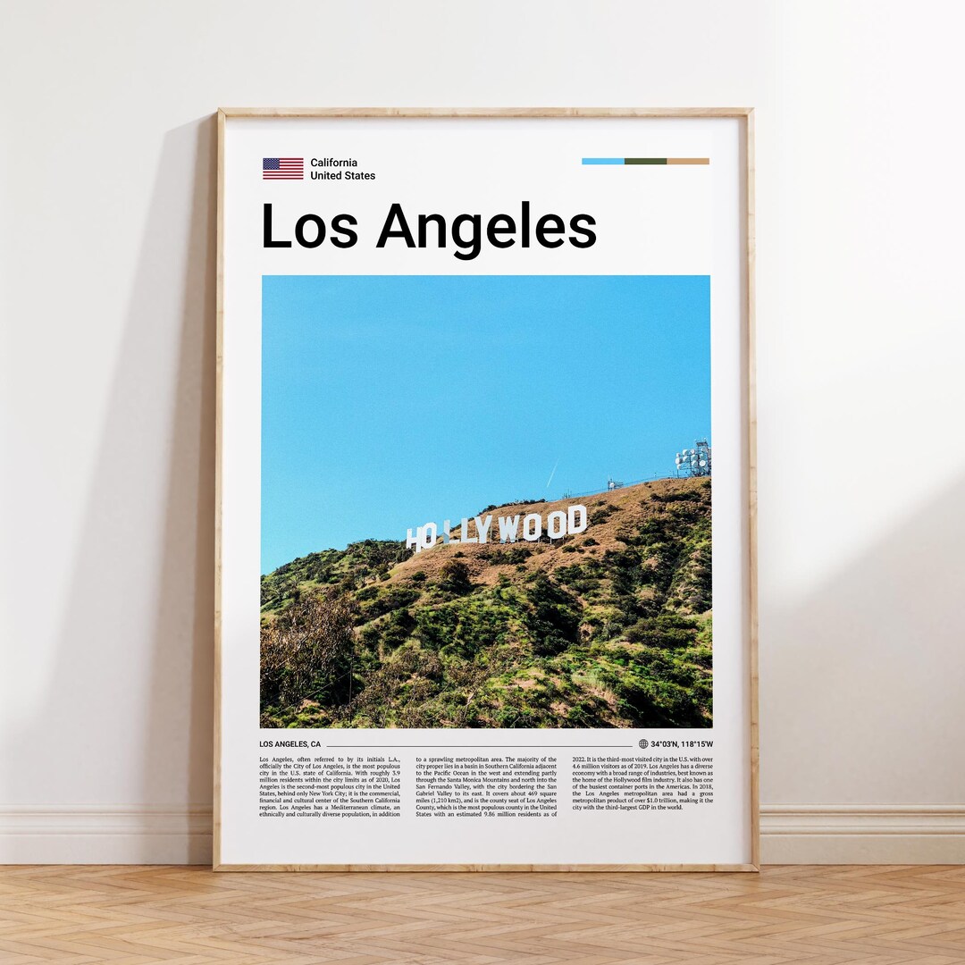 Hollywood Sign Poster: Los Angeles California Print - Etsy