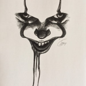 Pennywise | Pencil Drawing Print | Stephen King’s IT - Etsy