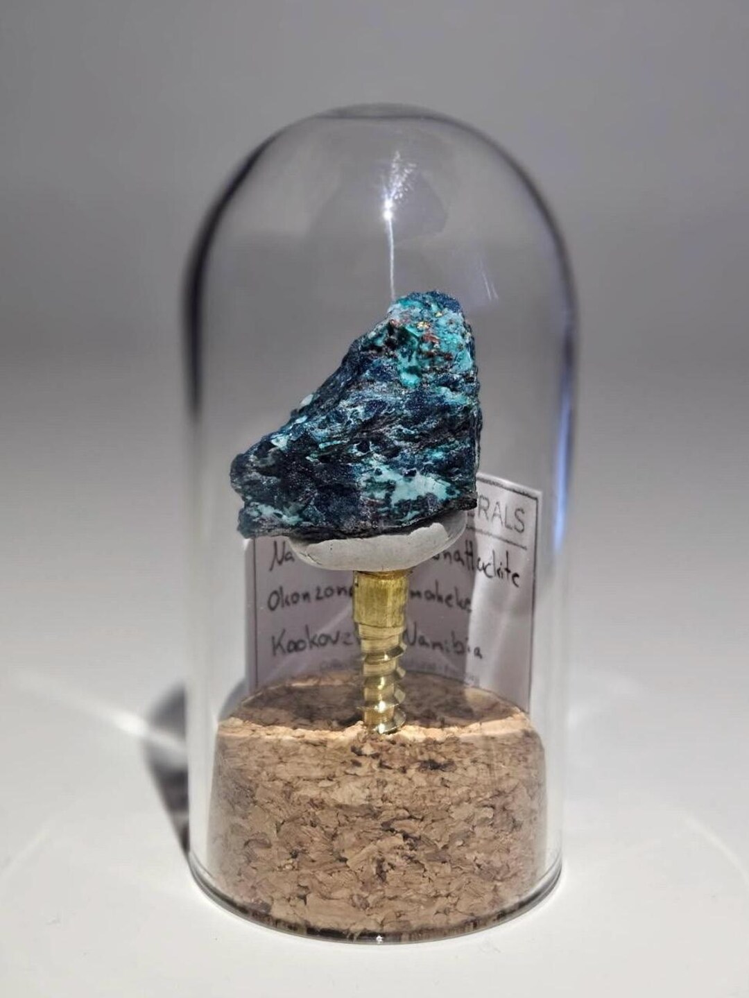 Native Gold, Shattuckite & Malachite Rare Mineral Display - Etsy