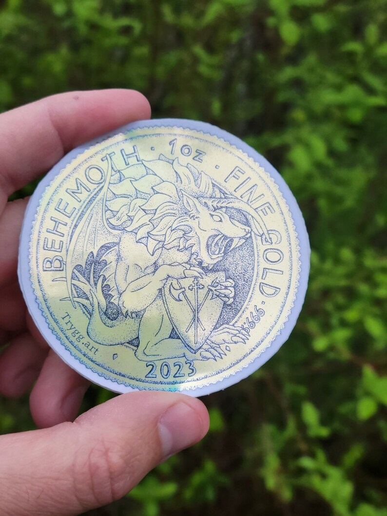Queen's Behemoth Gold Holographic Sticker - Etsy