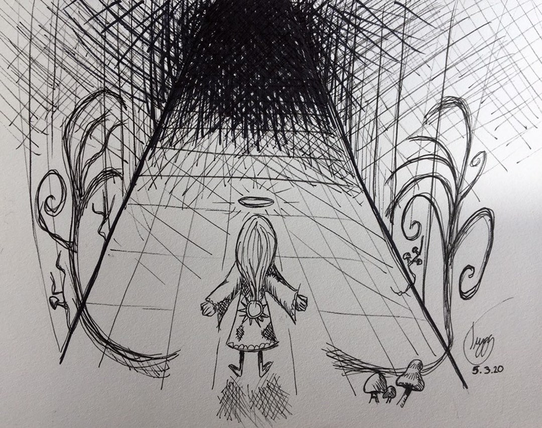 Lingering Shadows | Pen & Ink Drawing Original | Shadow and Bone - Etsy