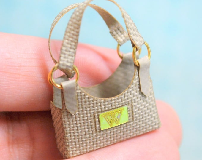 Dollhouse Miniature Bag 1:12 Scale Bag Handbag Tote Designer Style Doll ...
