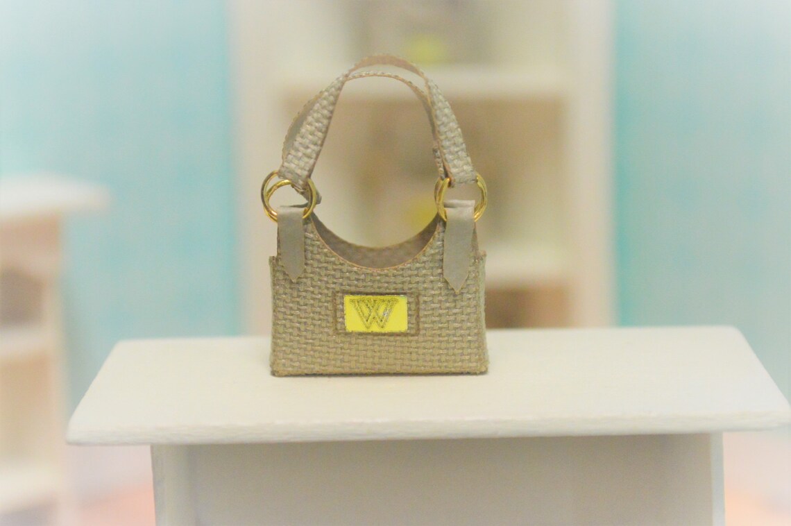 Dollhouse Miniature Bag 1:12 Scale Bag Handbag Tote Designer Style Doll ...