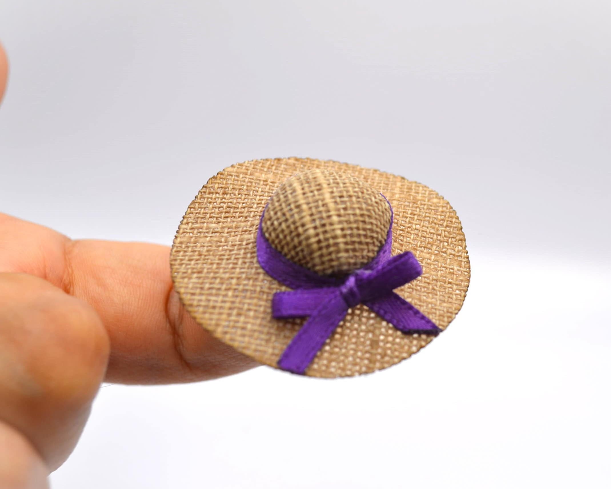 Dollhouse Miniature Hat With Bow, 1:12 Scale - Etsy