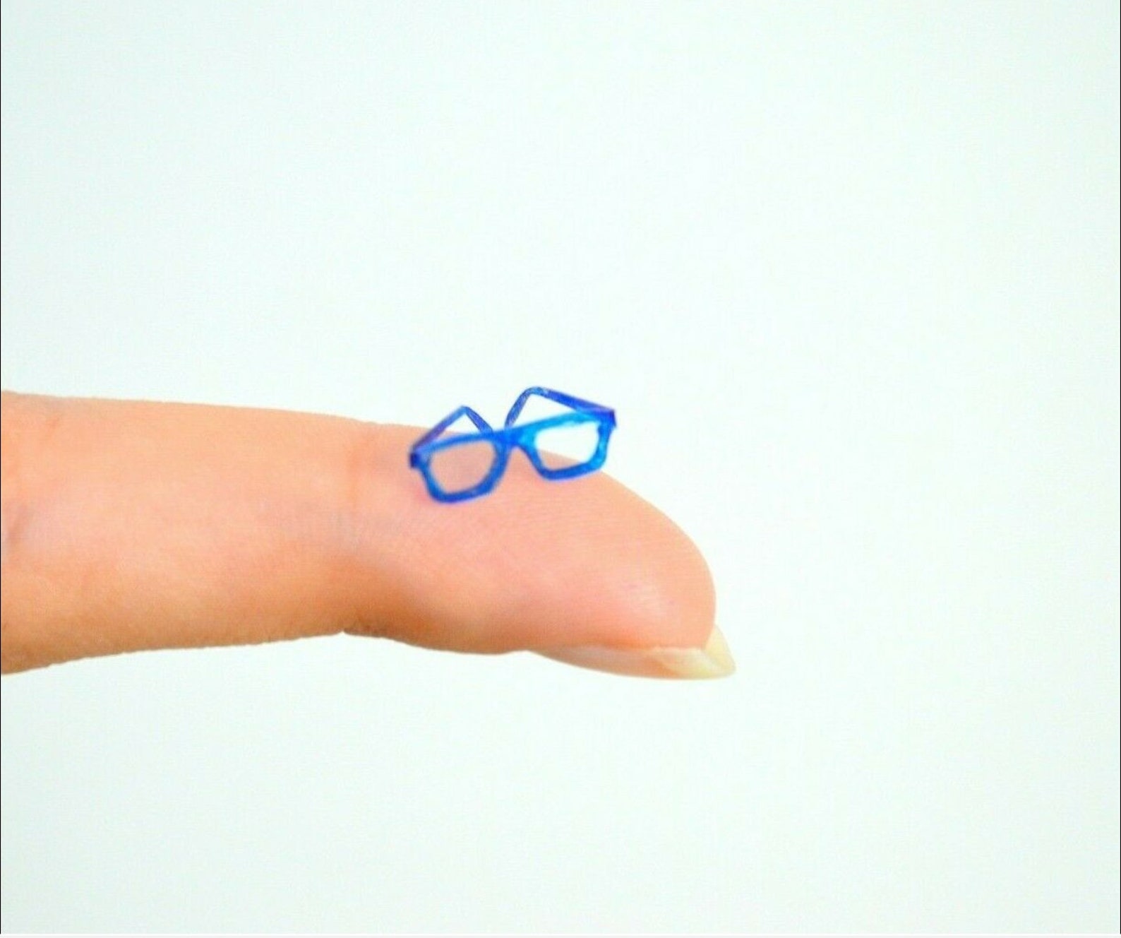 Miniature Glasses 1:12 Dollhouse Blue Handmade 2 Pices Eyewear - Etsy