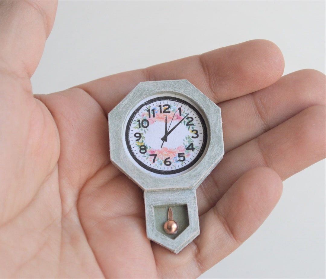 Miniature Clock for Dollhouse, Modern Wall Clock, Miniature Clock, 12th ...