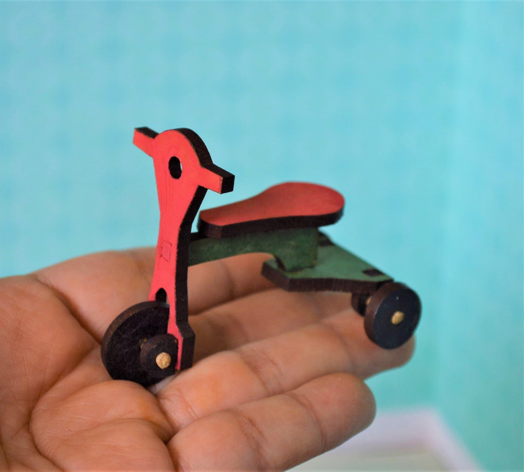 Dollhouse Miniature Toy Bike Tricycle Classic Ride 1:12 Scale - Etsy