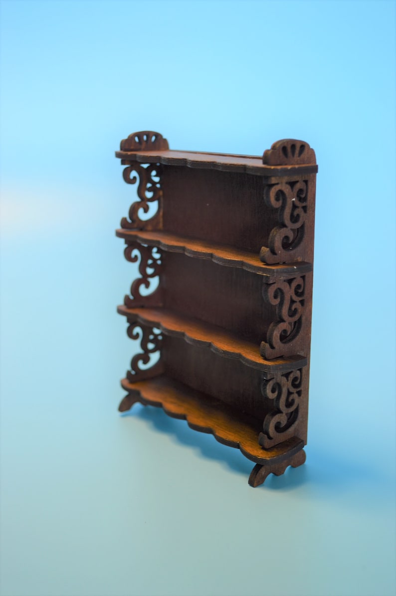 Dollhouse Miniature Bookshelf Display Shelf Handcrafted Wood 3 - Etsy