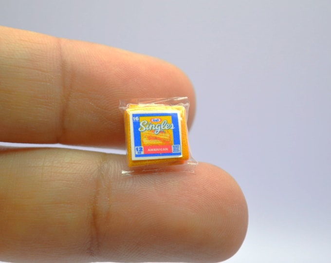 Dollhouse Miniature Cheese, Miniature American Cheese, 1:12 Scale Food ...