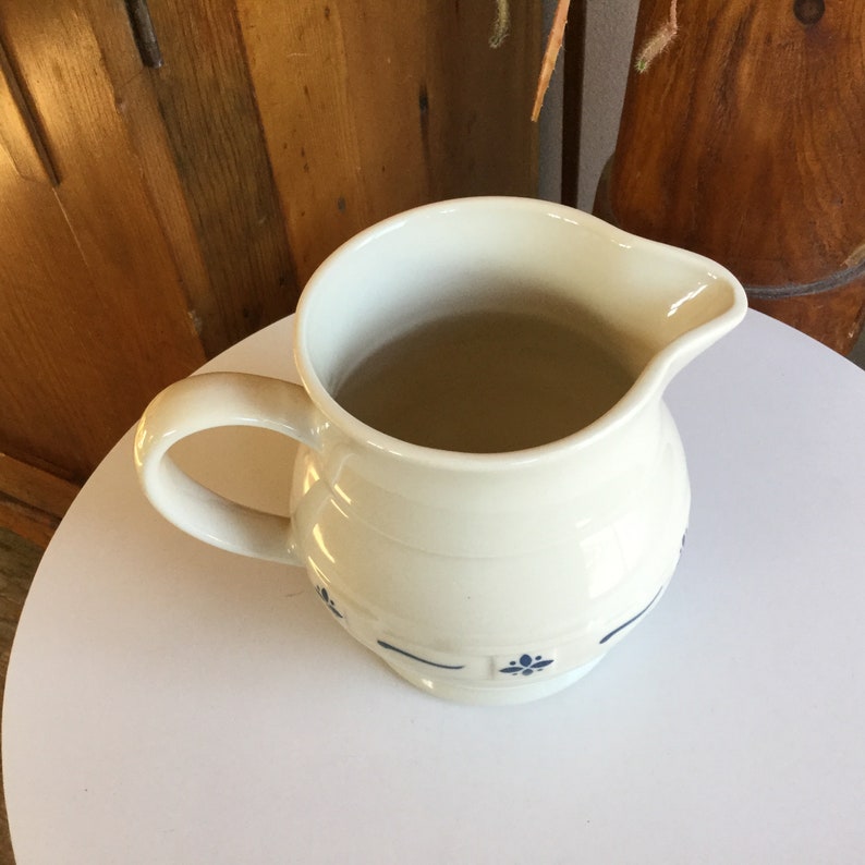 Longaberger Pottery Woven Traditions Classic Blue Pitcher | Etsy