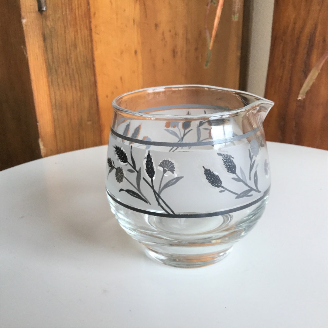 Libbey Glass Silver Wheat / Thistle Frosted Creamer - Etsy
