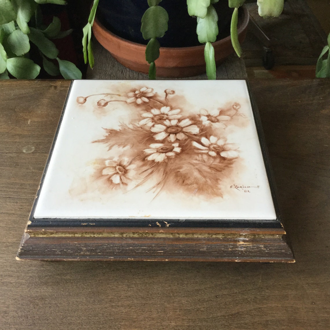 Hand-painted Tile Trivet Signed 1982 - Etsy