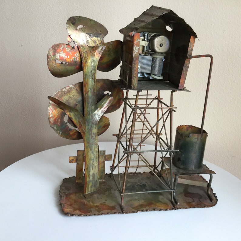 Water Tower Music Box Metal Sculpture - Etsy