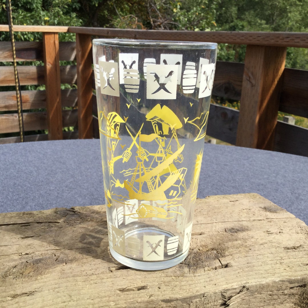 Vintage Anchor Hocking Pirate Drinking Glass - Etsy