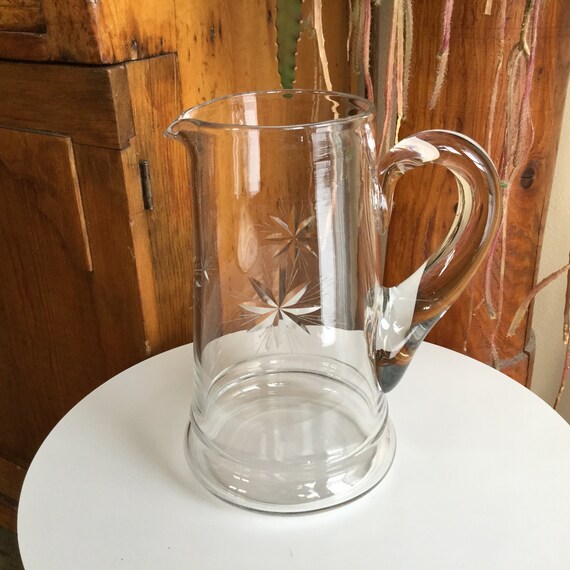 Vintage Cut Crystal Pitcher | Etsy