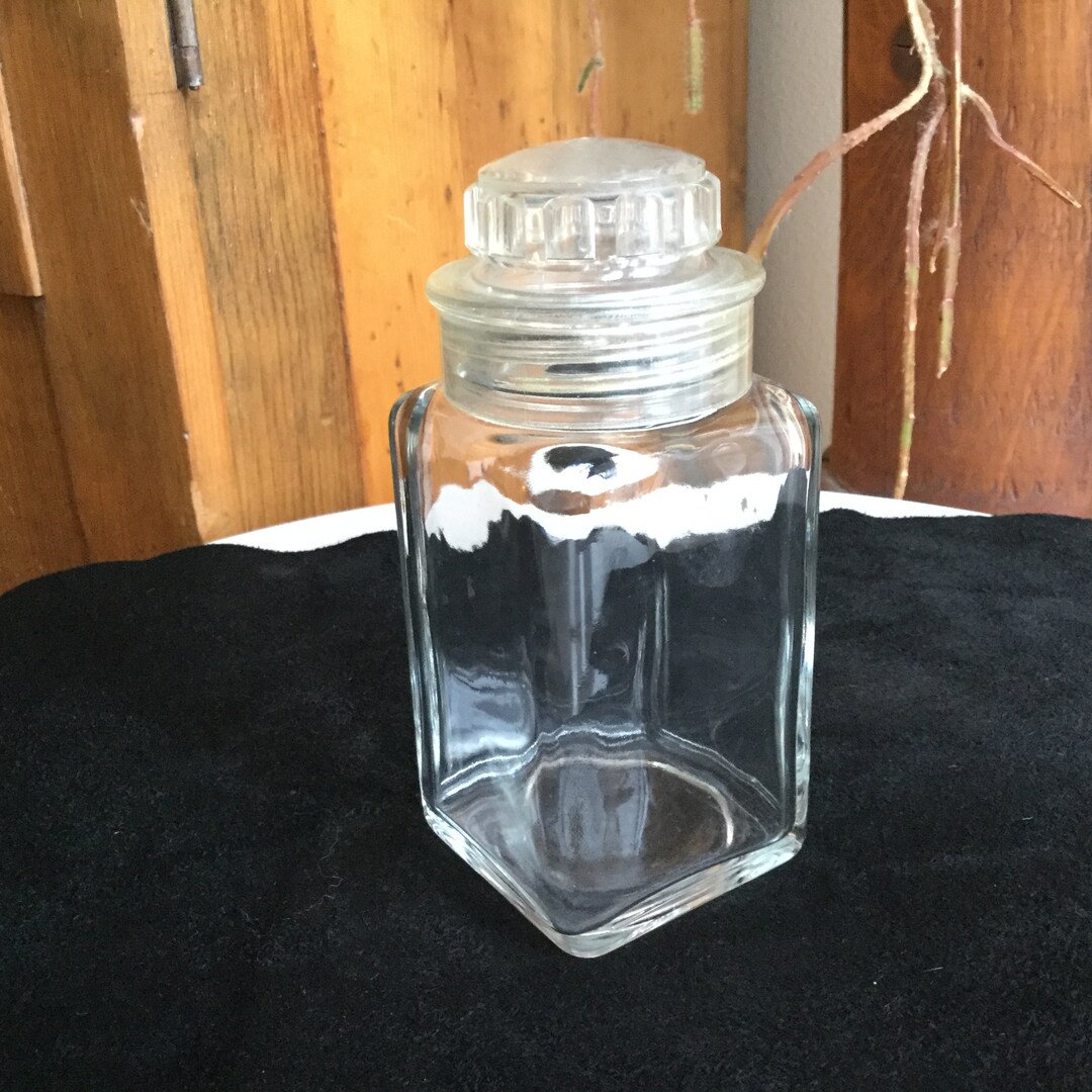 Square Glass Bottle With Plastic Threaded Lid - Etsy