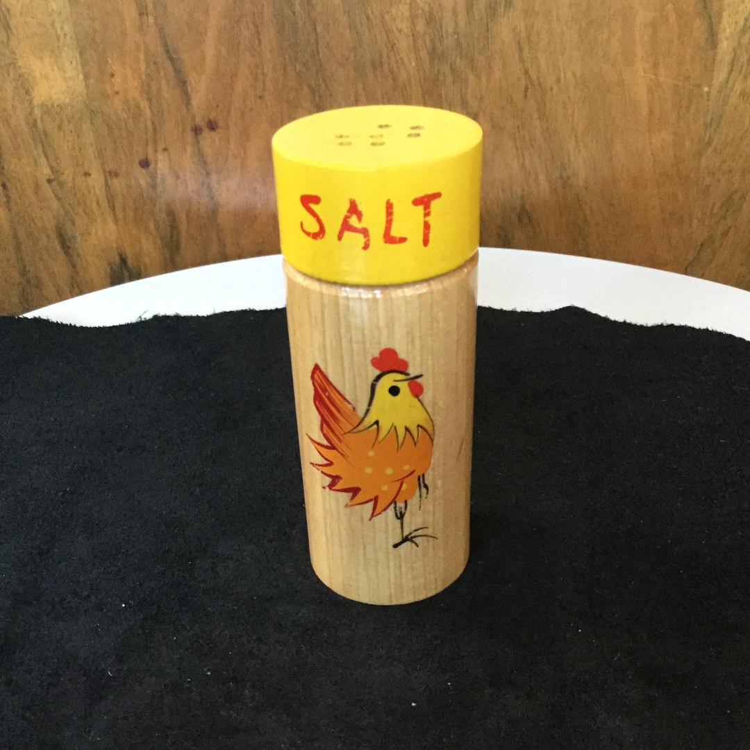 Folk Art Chicken Hand-painted Salt Shaker Fresh Cork - Etsy