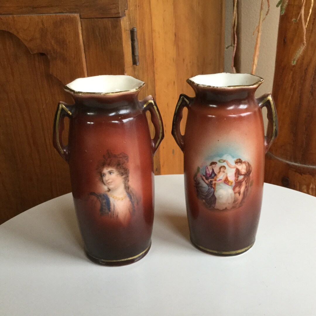 Pair of Czecho-slovakian Ceramic Vases - Etsy