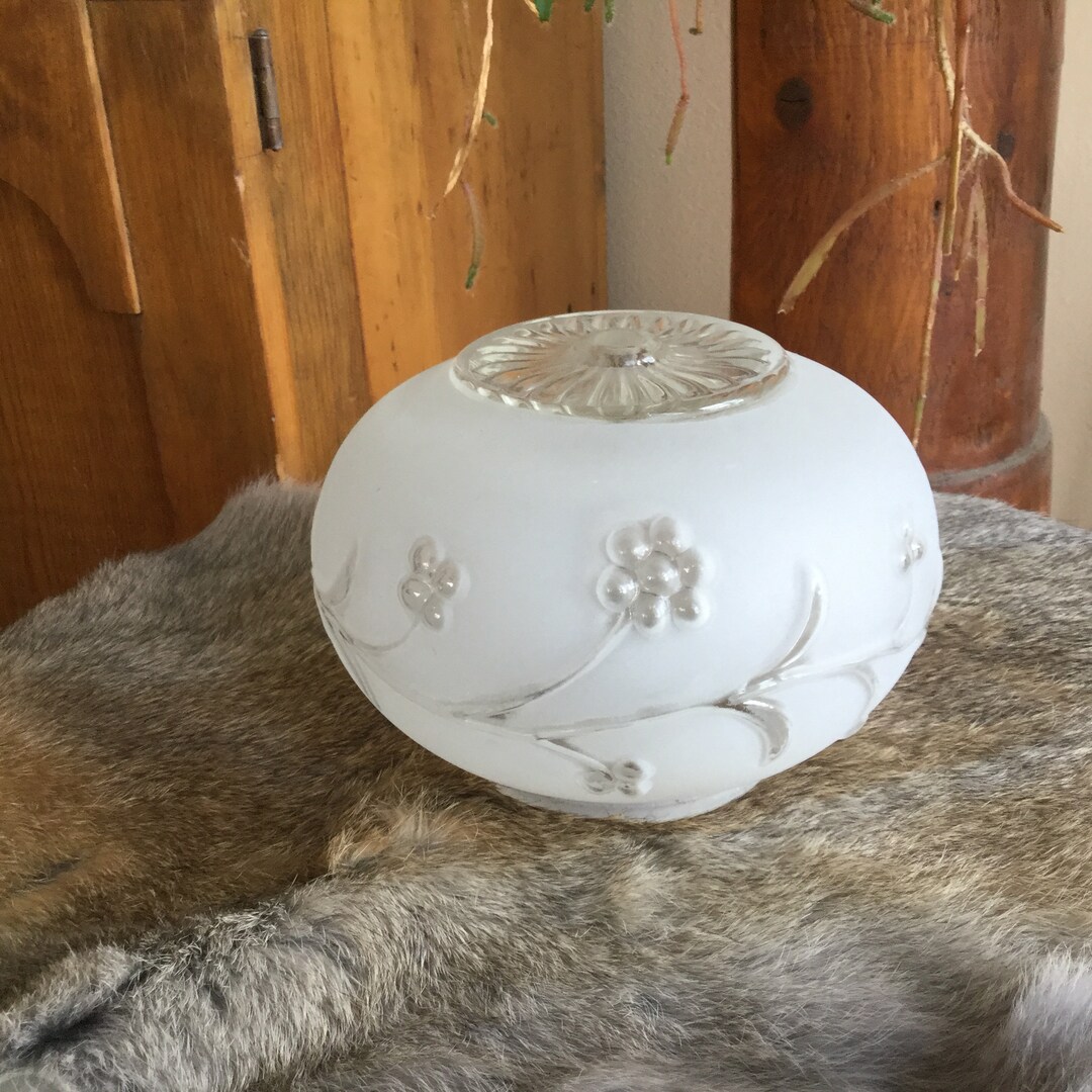 Vintage Frosted Glass Light Shade - Etsy