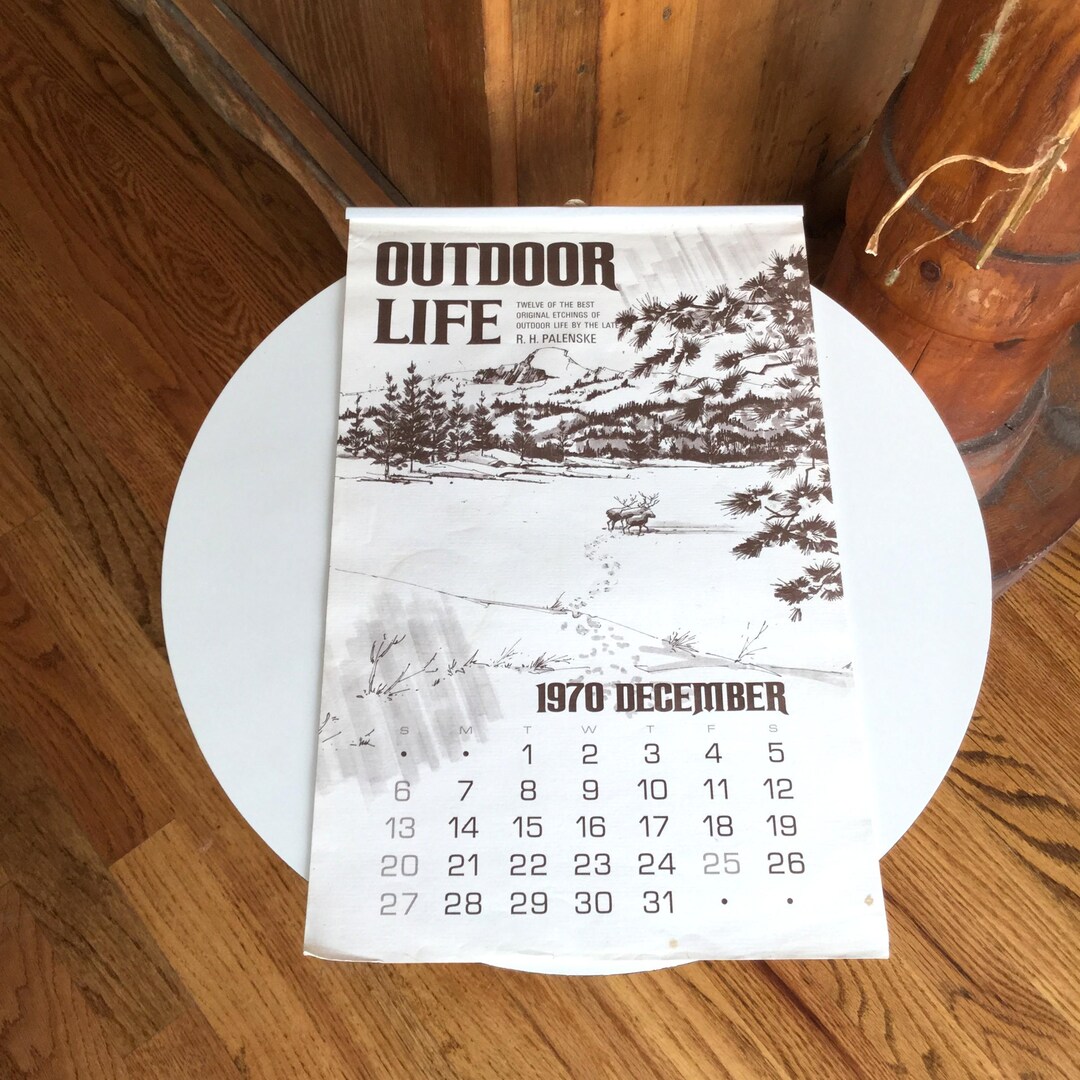 Outdoor Life Calendar 1971 ~ Featuring R. H. Palenske Etchings - Etsy