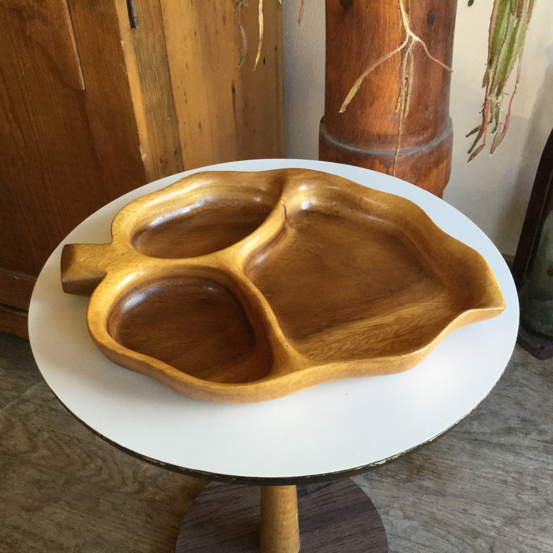Monkey Pod Wood Taro Leaf Segmented Bowl Made in Hawaii at Harry's ...