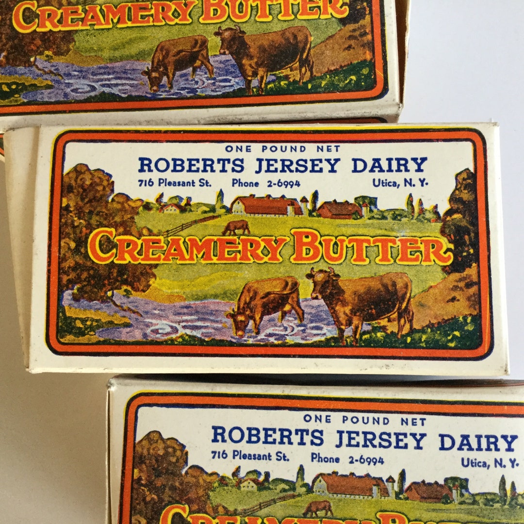 Set/4 Waxed Butter Boxes From Roberts Jersey Dairy - Etsy