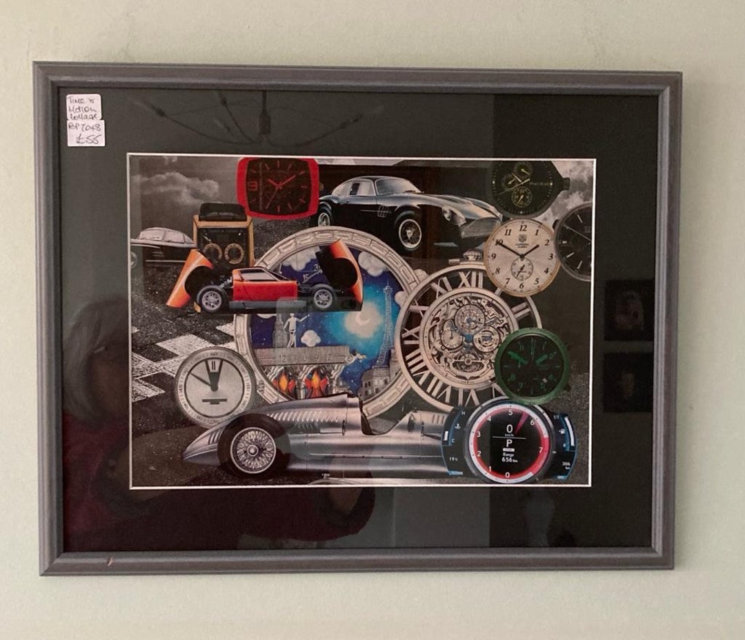 Original Framed Collage “ Time & Motion “ - Etsy