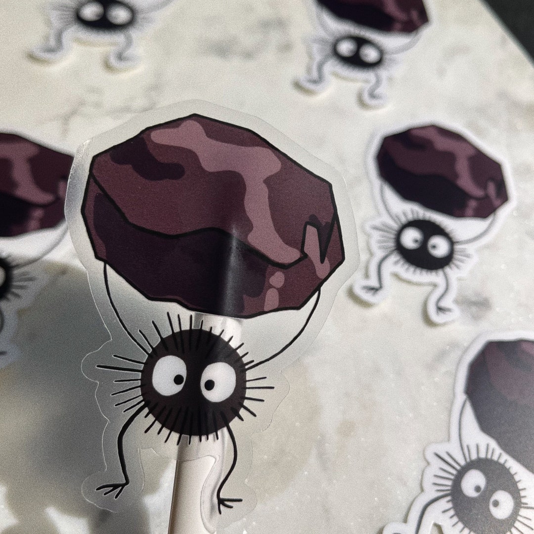 Cute Soot Rock Clear Sticker 3 X 2 1pc Premium Quality Waterproof Clear ...
