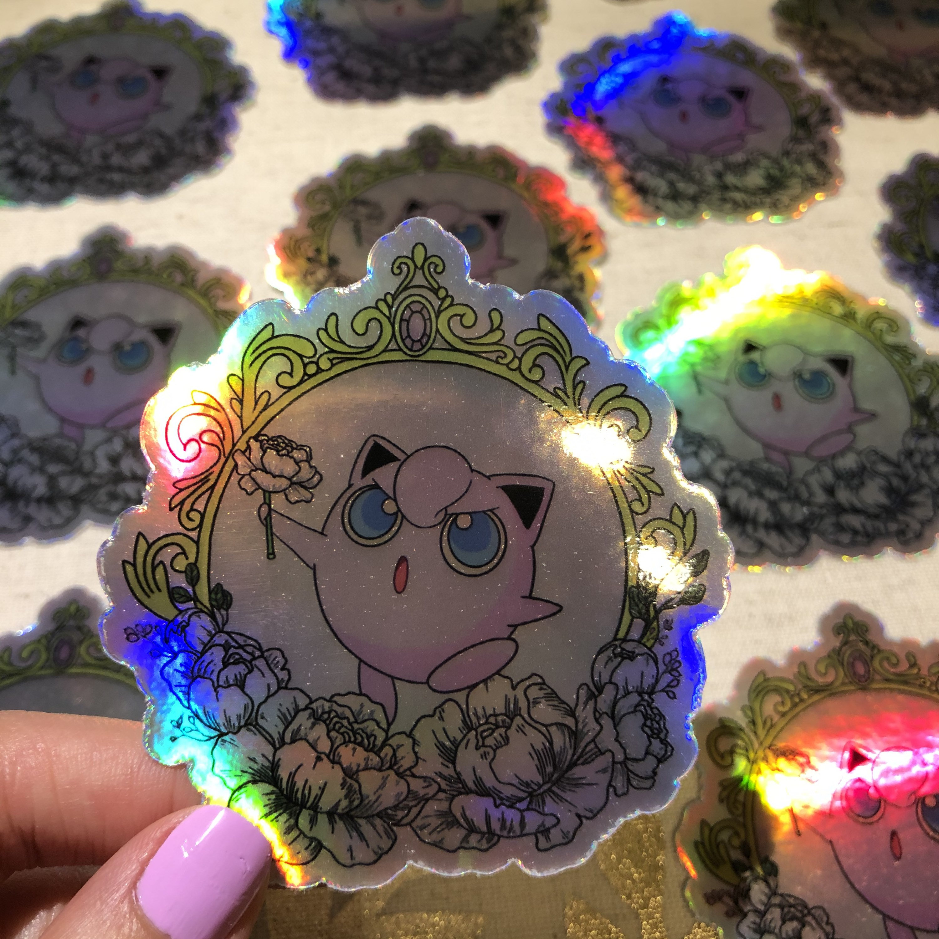 Holographic Fancy Puff Sticker Waterproof 1 High Quality | Etsy