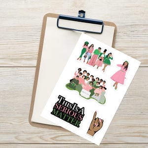 AKA Sticker Sheet, Alpha Kappa Alpha Sorority, Glossy Stickers ...
