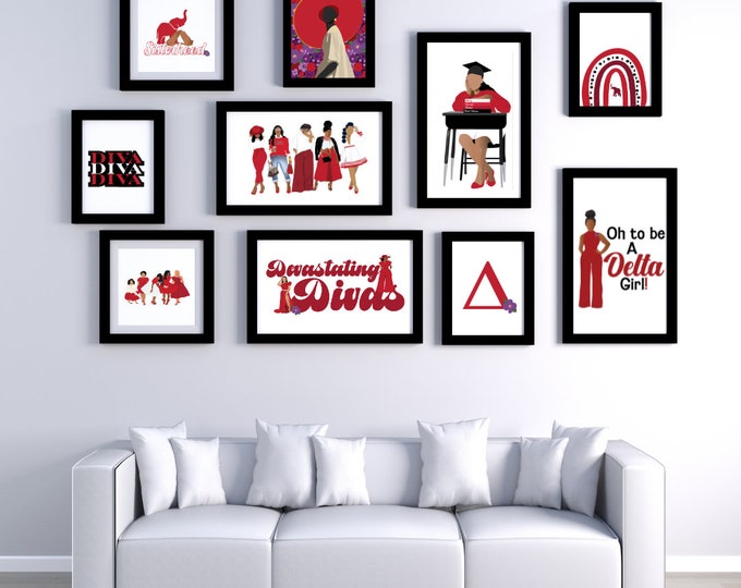 Delta Sigma Theta/ Greek/ Sorority/ Divine 9/ Crimson/ Cream/ Elephant ...