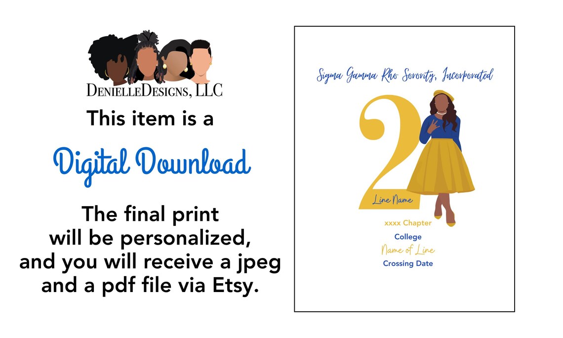 Personalized SGRHO Rhoyal Probate|digital Download| Crossing SGRHO ...