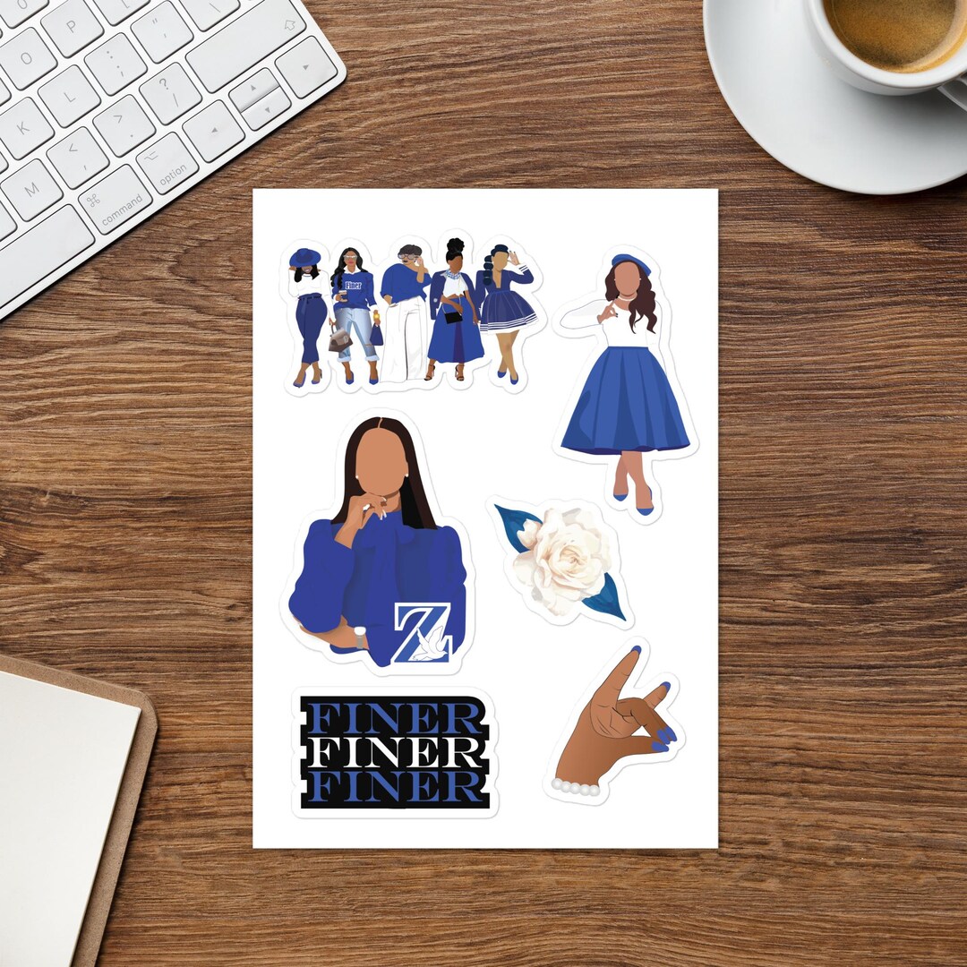 Zeta Phi Beta Sticker Sheet, ZPHIB Sorority, Glossy Stickers ...