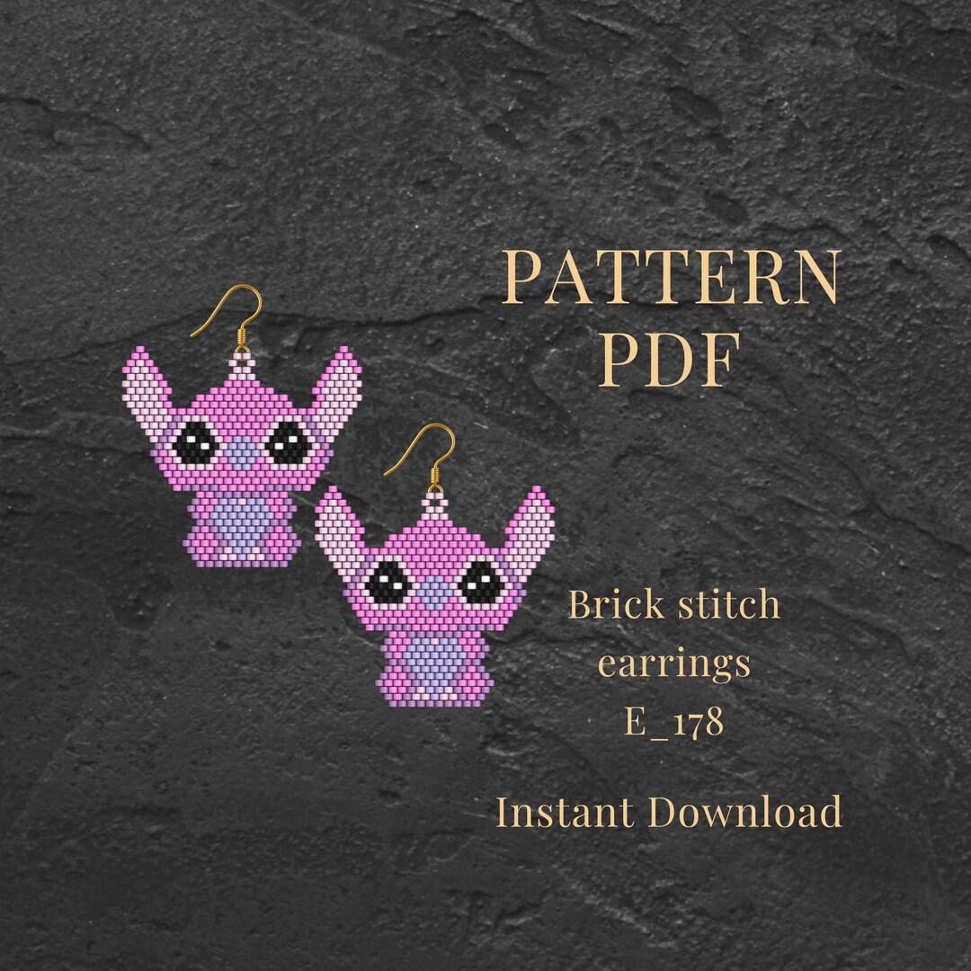Lilo and Stitch Alien Seed Bead Earrings Pattern Pdf Brick Stitch ...