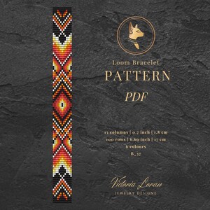 Native American Loom Beading Pattern Pdf, Tribal Bead Loom Bracelet, Miyuki Delica Seed Bead ...