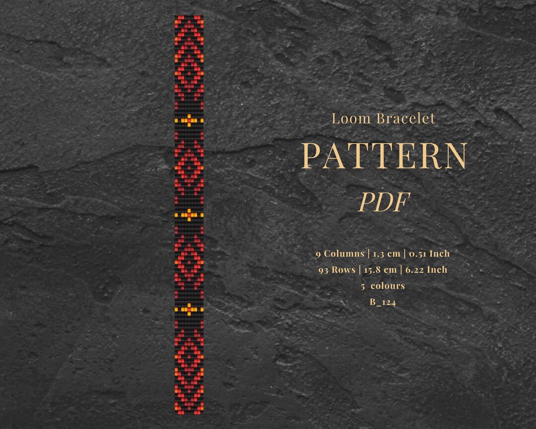 Narrow Loom Beads Bracelet Patterns PDF, Seed Bead Miyuki Pattern for ...