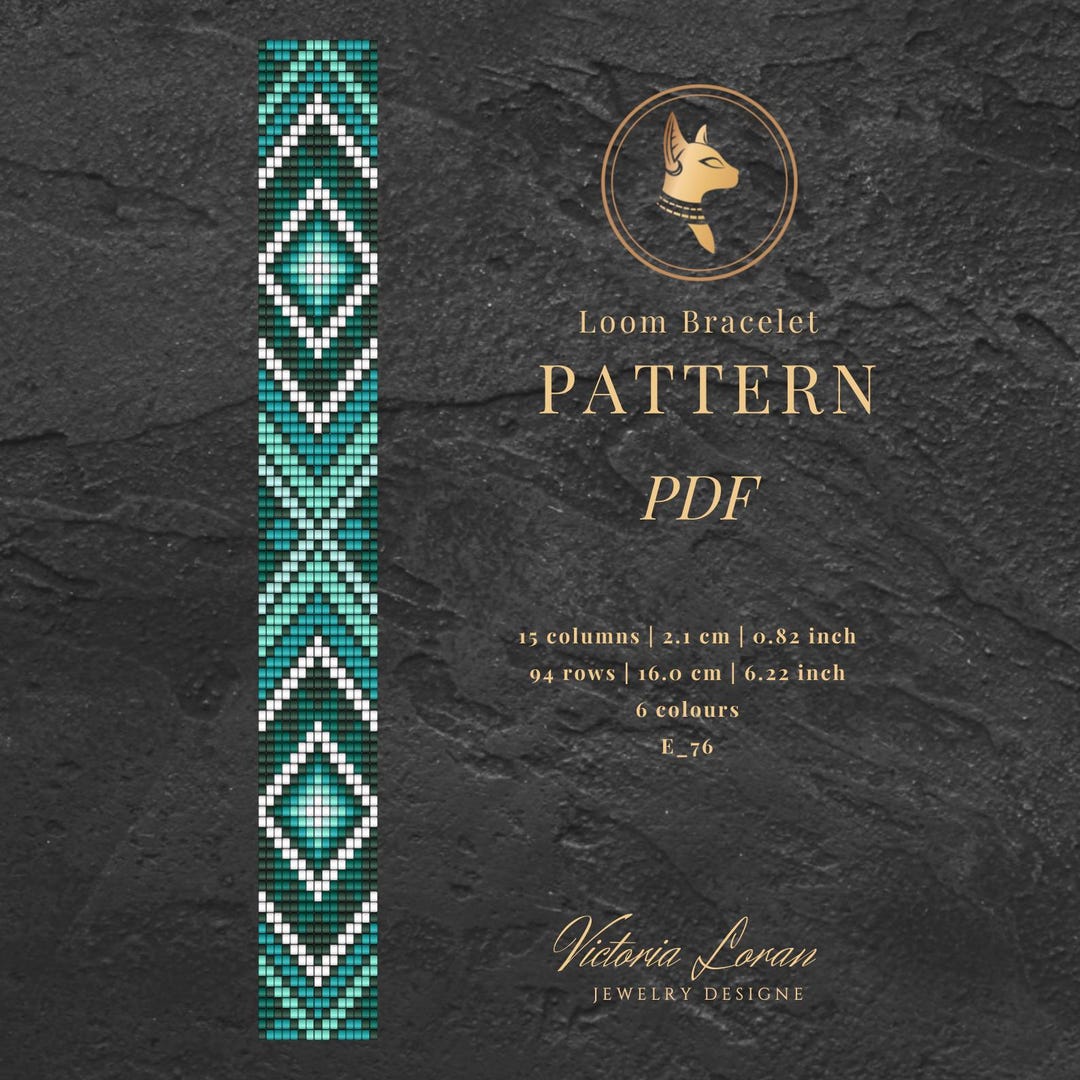Bead Loom Mint Bracelet Pattern PDF, Native Inspired Miyuki Delica ...