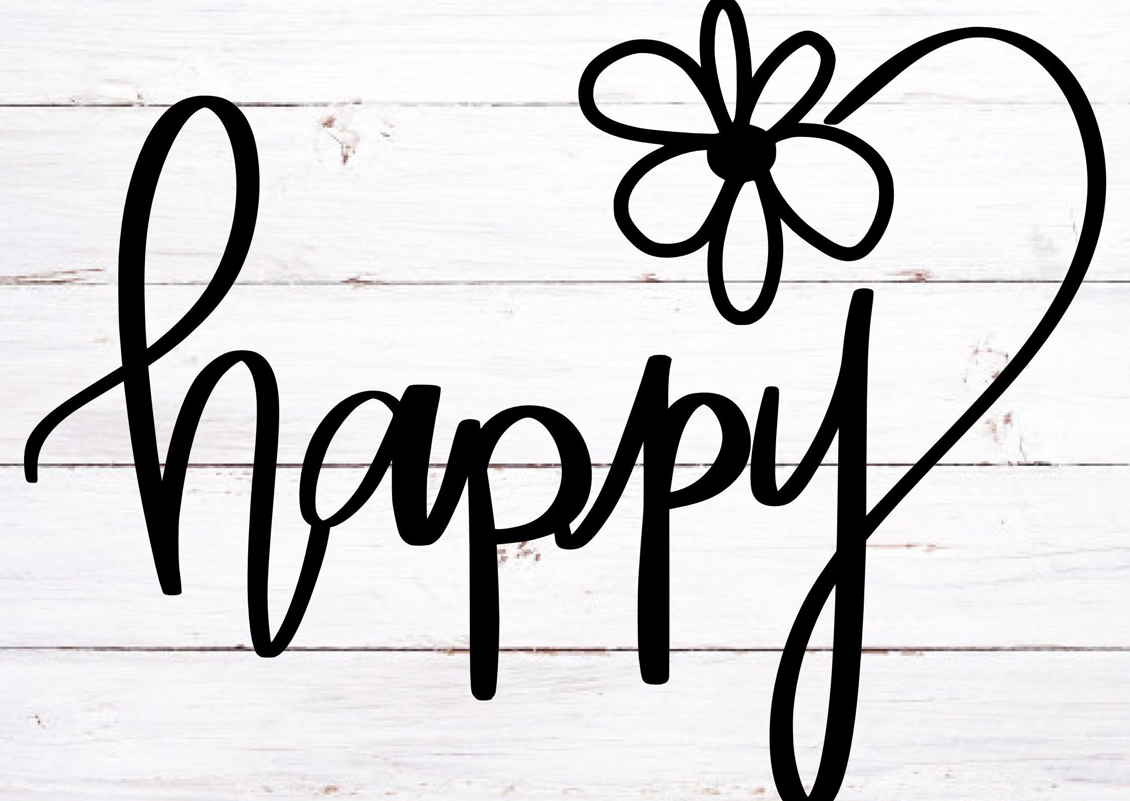 Happy SVG File Daisy for Cricut Cute Cursive Great for - Etsy