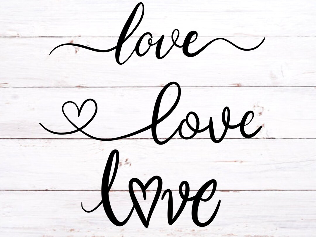 Love Cursive SVG Fro Cricut Downloadable Cute 4 Files for Download ...