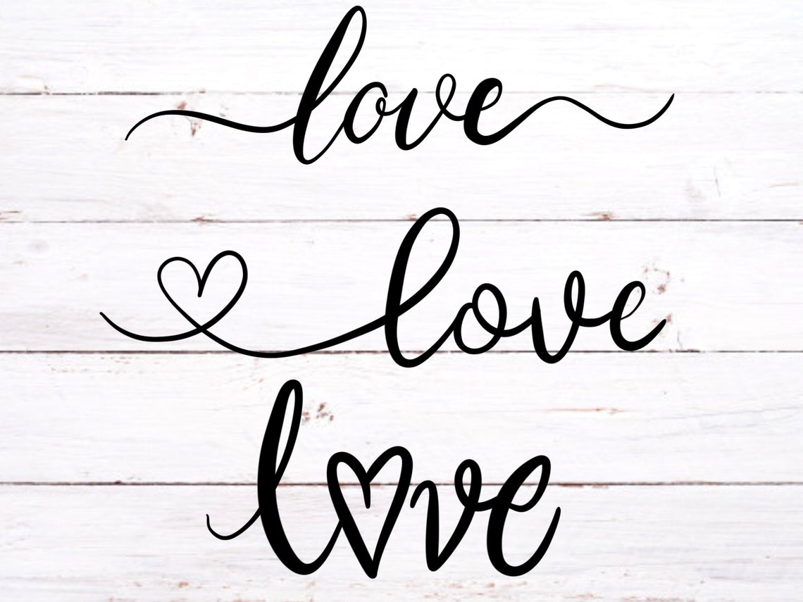 Love Cursive SVG Fro Cricut Downloadable Cute 4 Files for - Etsy