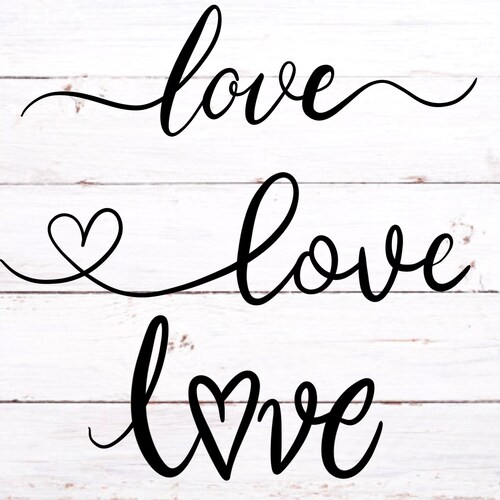 Love Cursive SVG Fro Cricut Downloadable Cute 4 Files for | Etsy